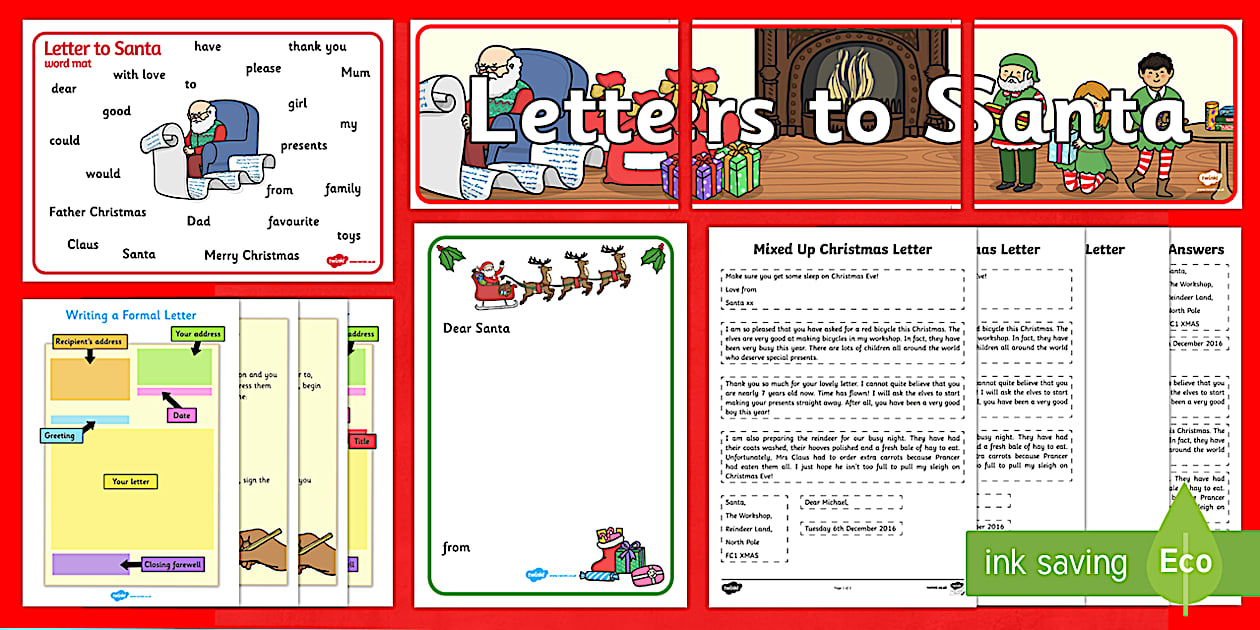 Writing a Letter to Santa Resource Pack (teacher made)