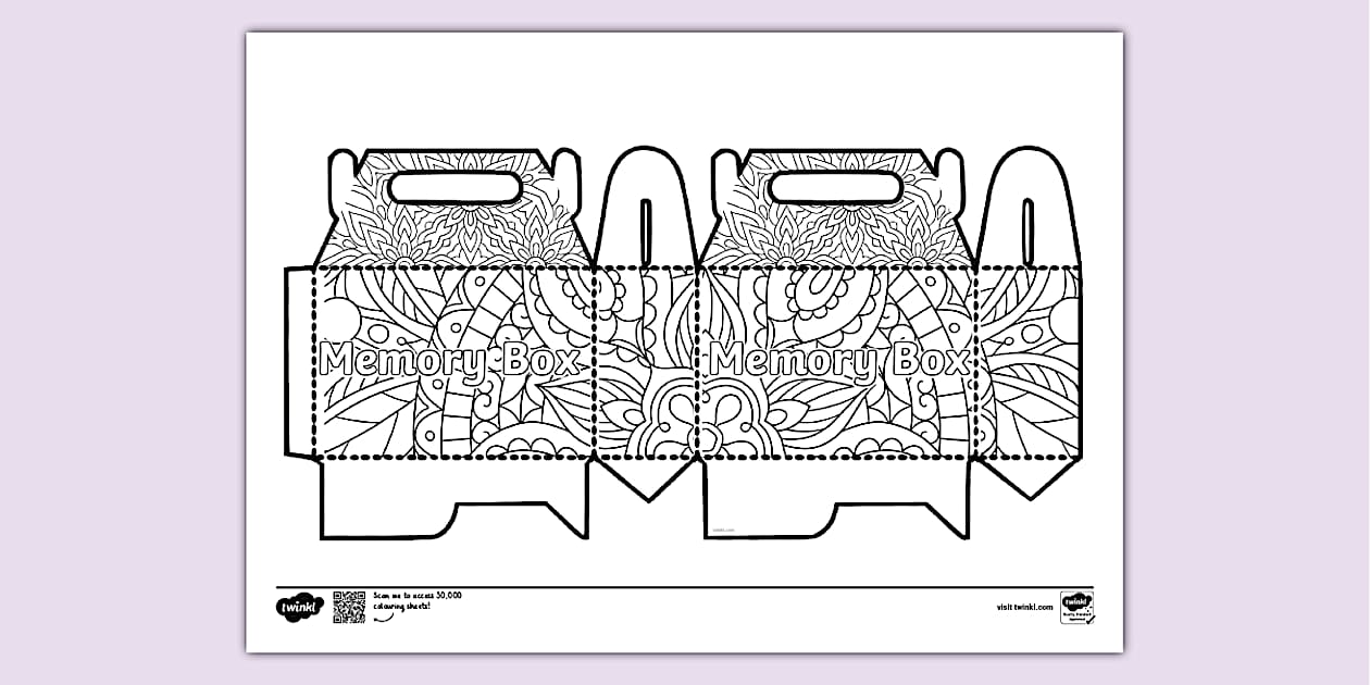 Memory Box Mindfulness Colouring Template (Teacher-Made)