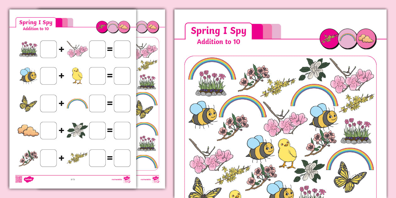 08 Teacher I Am Done ⅼ Spring I Spy Addition to 10