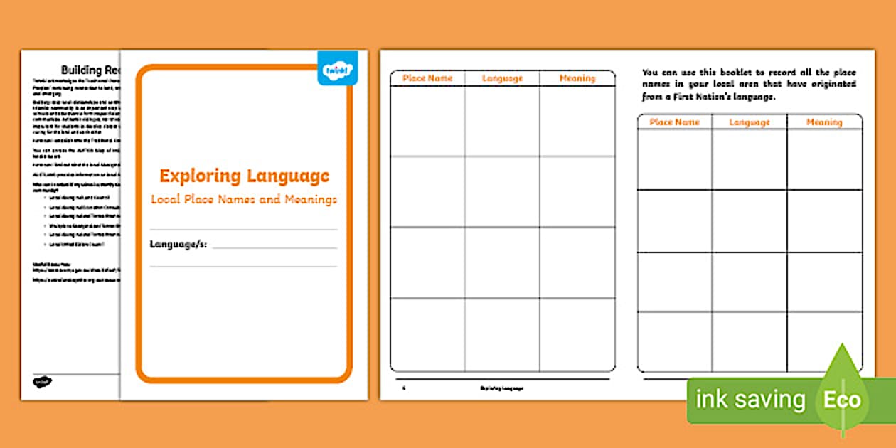 Exploring Language - Local Place Names Booklet - Twinkl