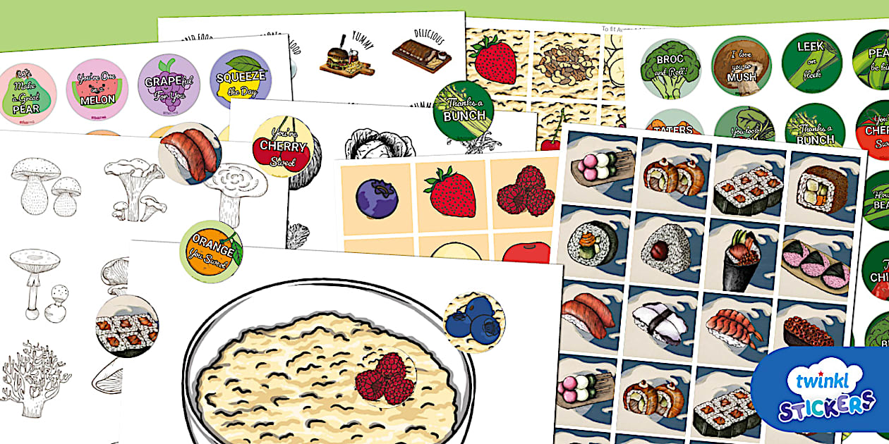 World Food Day Stickers - Bumper Pack Food Stickers - Twinkl