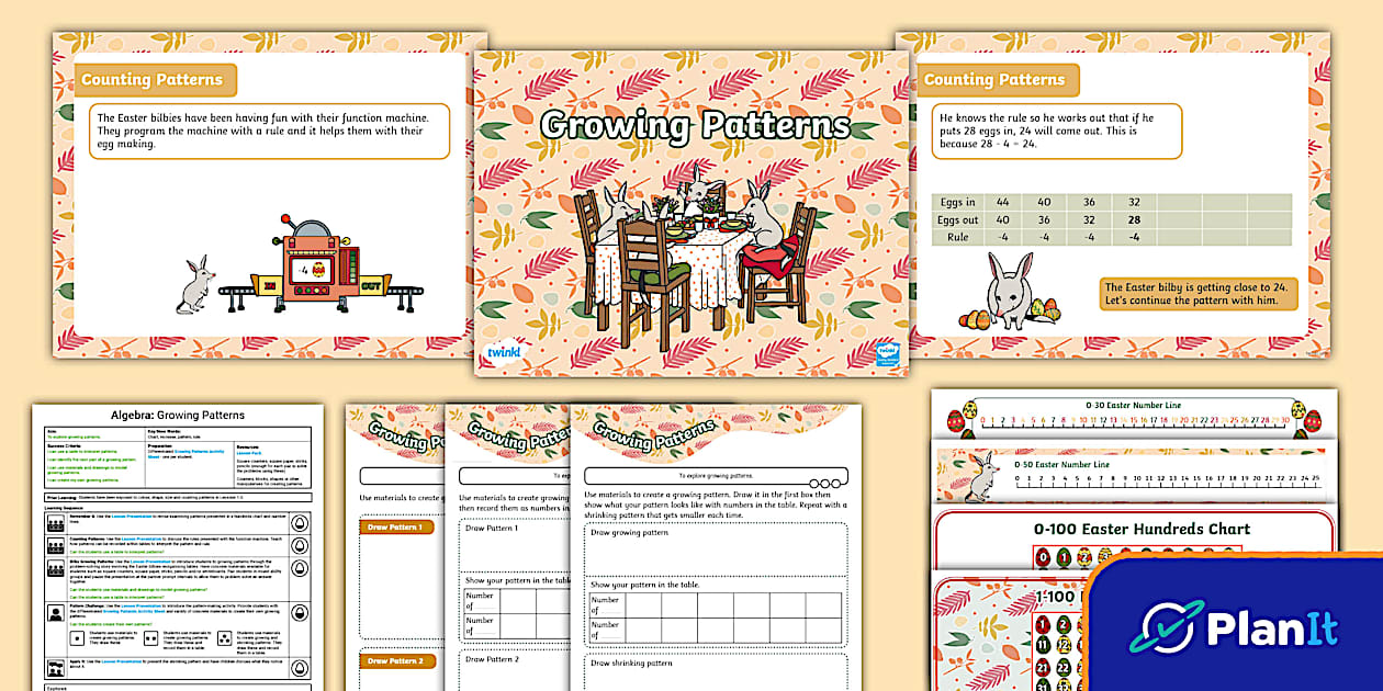 Year 2 Algebra: Pattern Eggsperts Lesson 4 - Twinkl