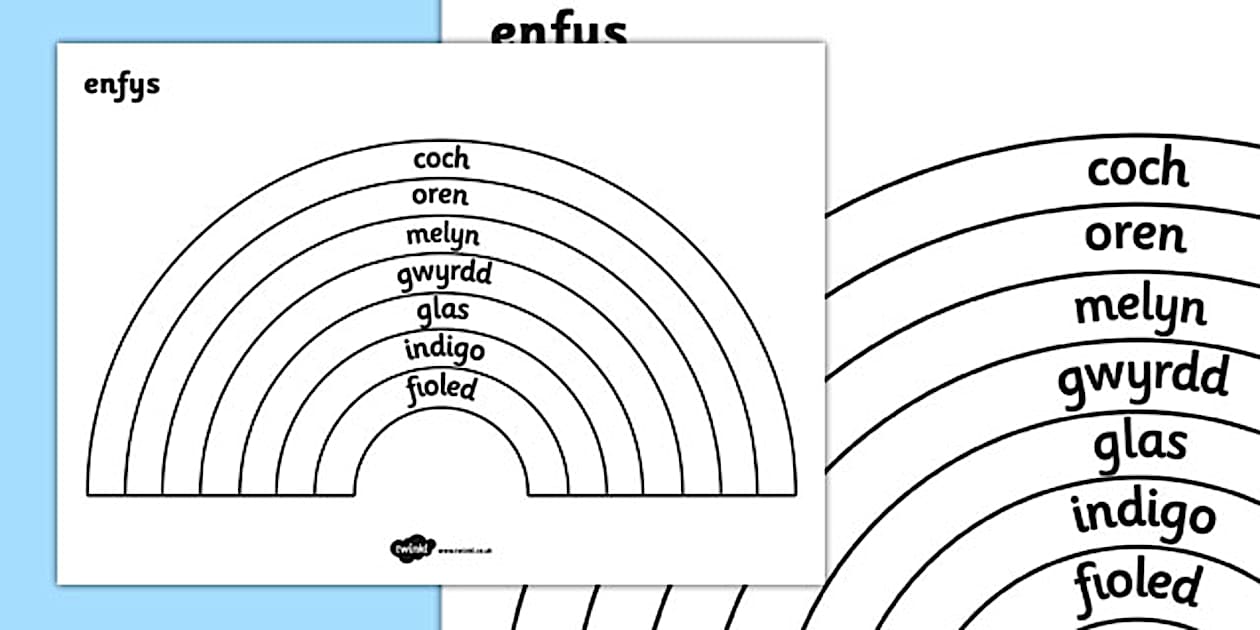 Editable Taflen Weithgaredd Lliwiau'r Enfys (teacher made)