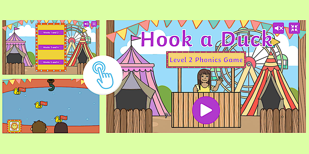 Level 2 Phonics Reading Game: Hook a Duck | Twinkl Go!