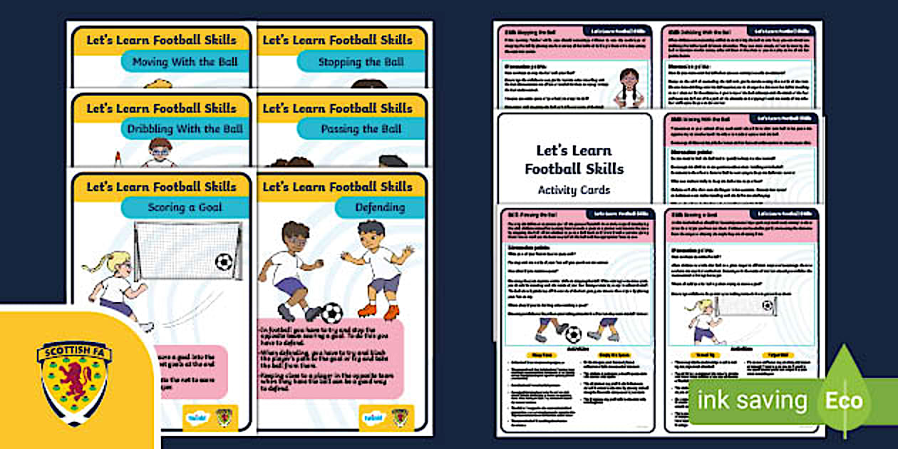FREE! - Let's Learn Football Skills Activity Cards - Twinkl