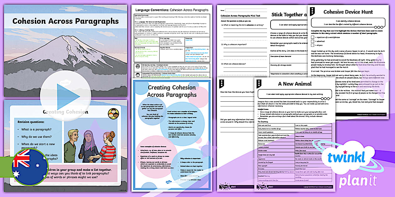 Year 6 Language Conventions: Cohesion Across Paragraphs Lesson