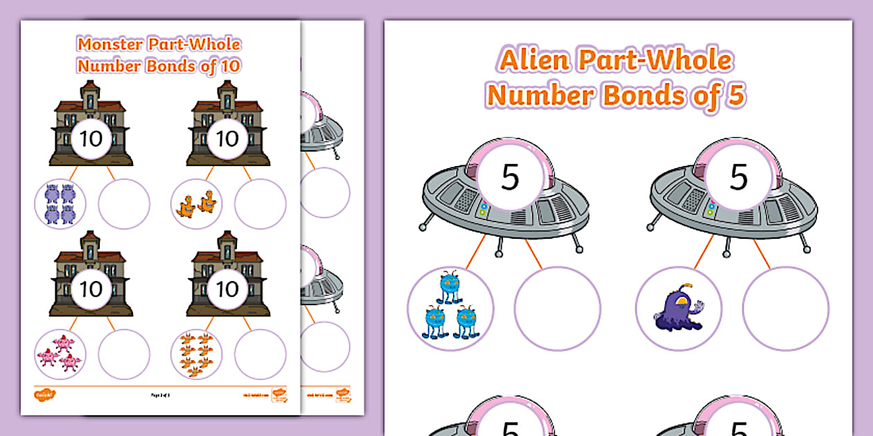 👉 Alien Monster Number Bonds of 5 and 10 | Twinkl | Maths EYFS