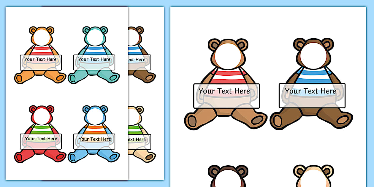 Editable Bear Photo Self Reg Labels (teacher made) - Twinkl