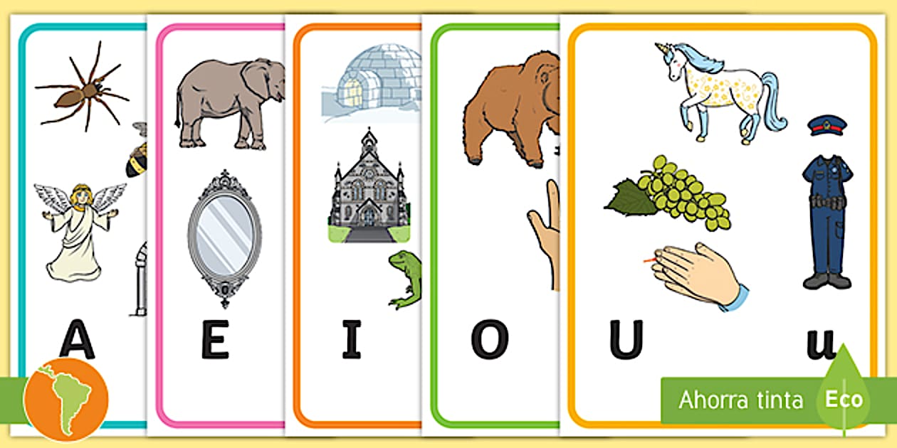 Póster de las vocales- Guía de trabajo - Twinkl