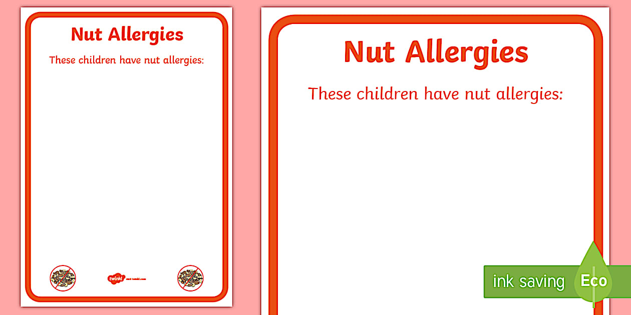 Pupil Nut Allergies Information Poster (teacher made)