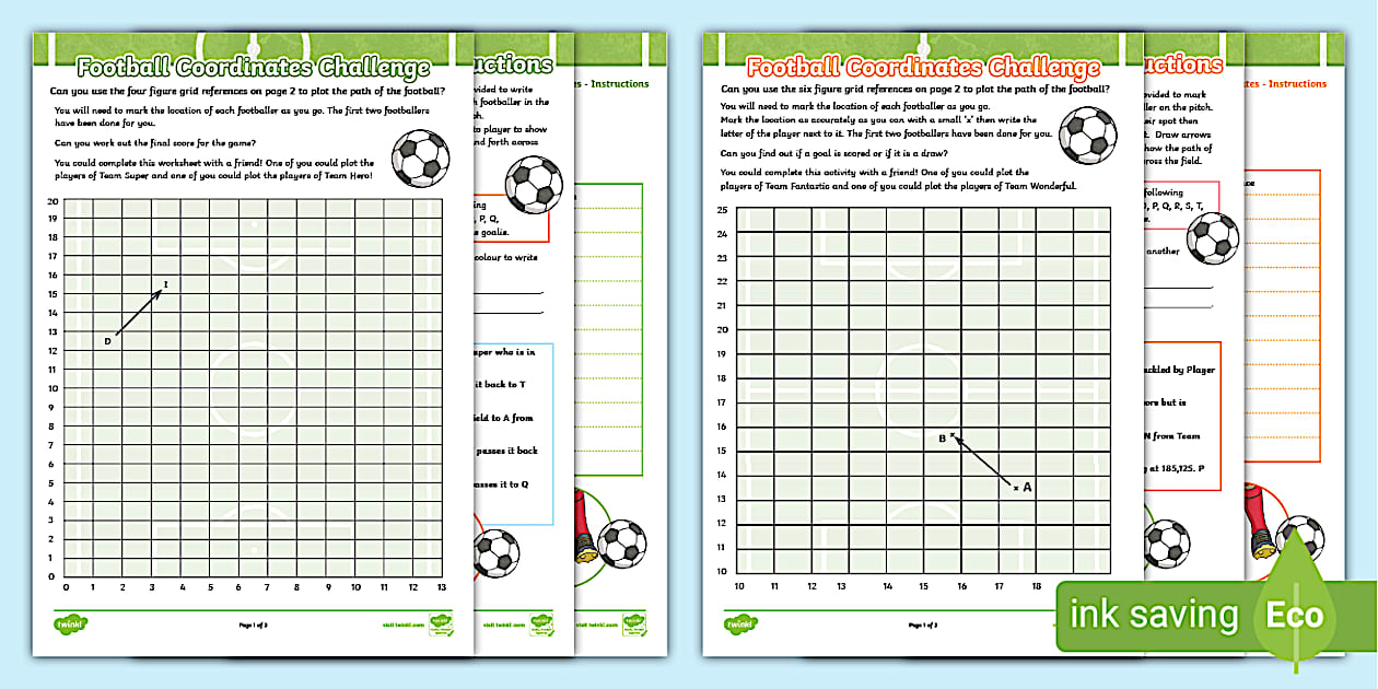 Coordinates Football Activity - Maths - KS2 (teacher made)