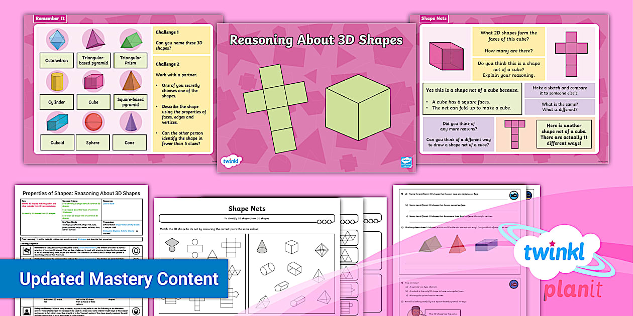 Y5 Properties of Shape Planit Maths Lesson 9 Reasoning about 3D Shapes