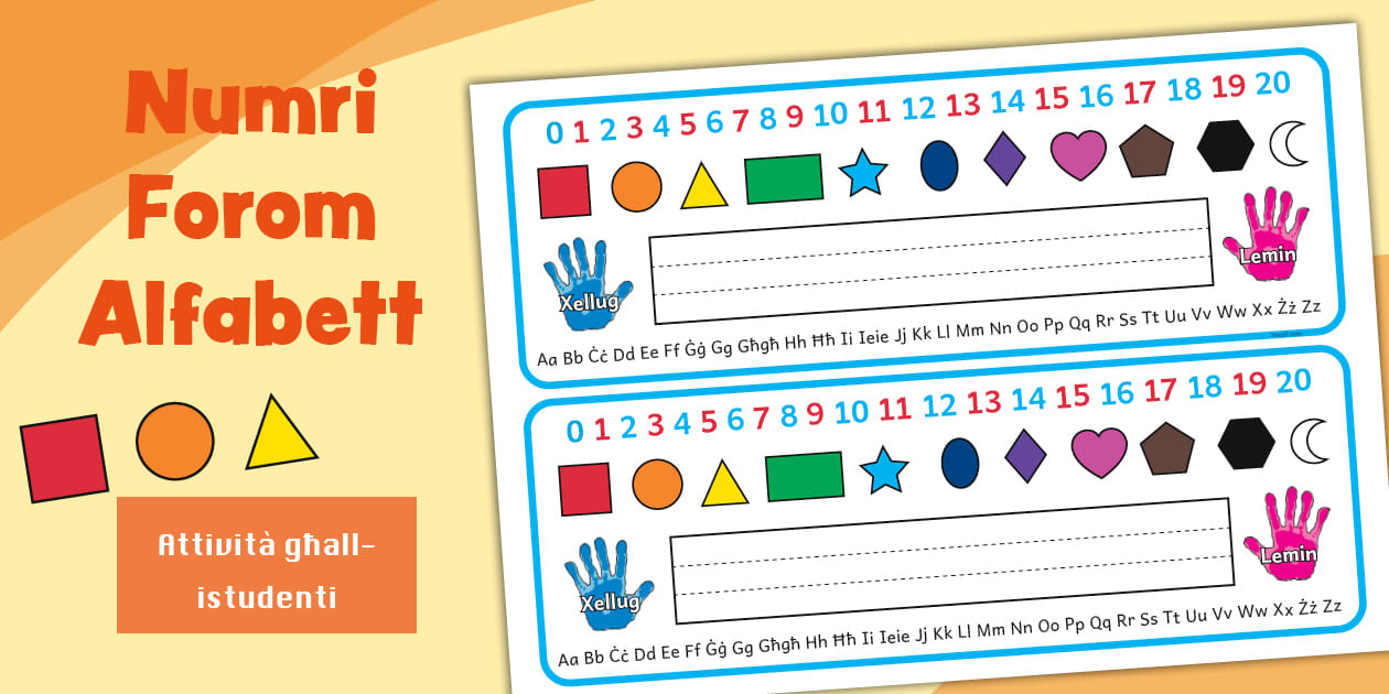 Strixxa bin-Numri, bil-Forom u bl-Alfabett (teacher made)