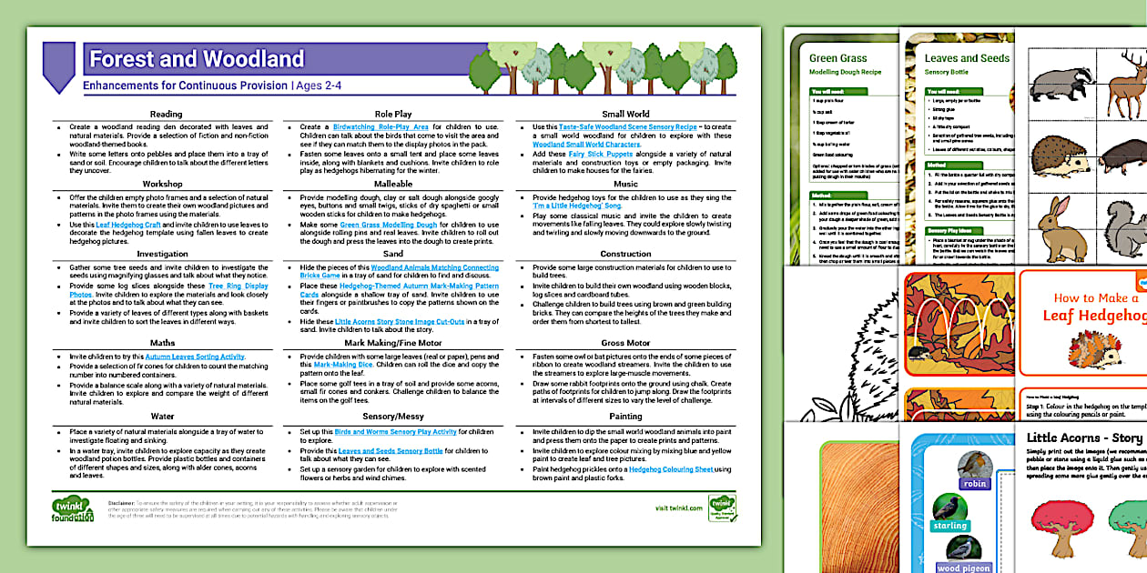 EYFS Forest & Woodland Continuous Provision Ideas Pack 2-4