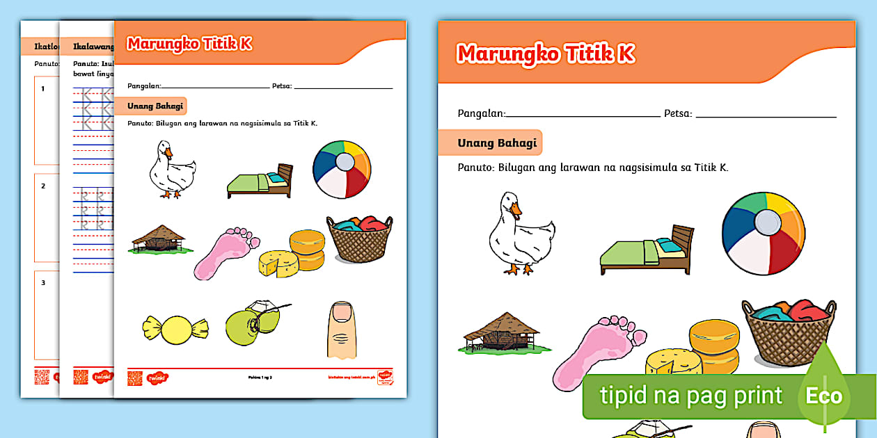 Marungko Titik K Worksheet | Philippines | Twinkl - Twinkl