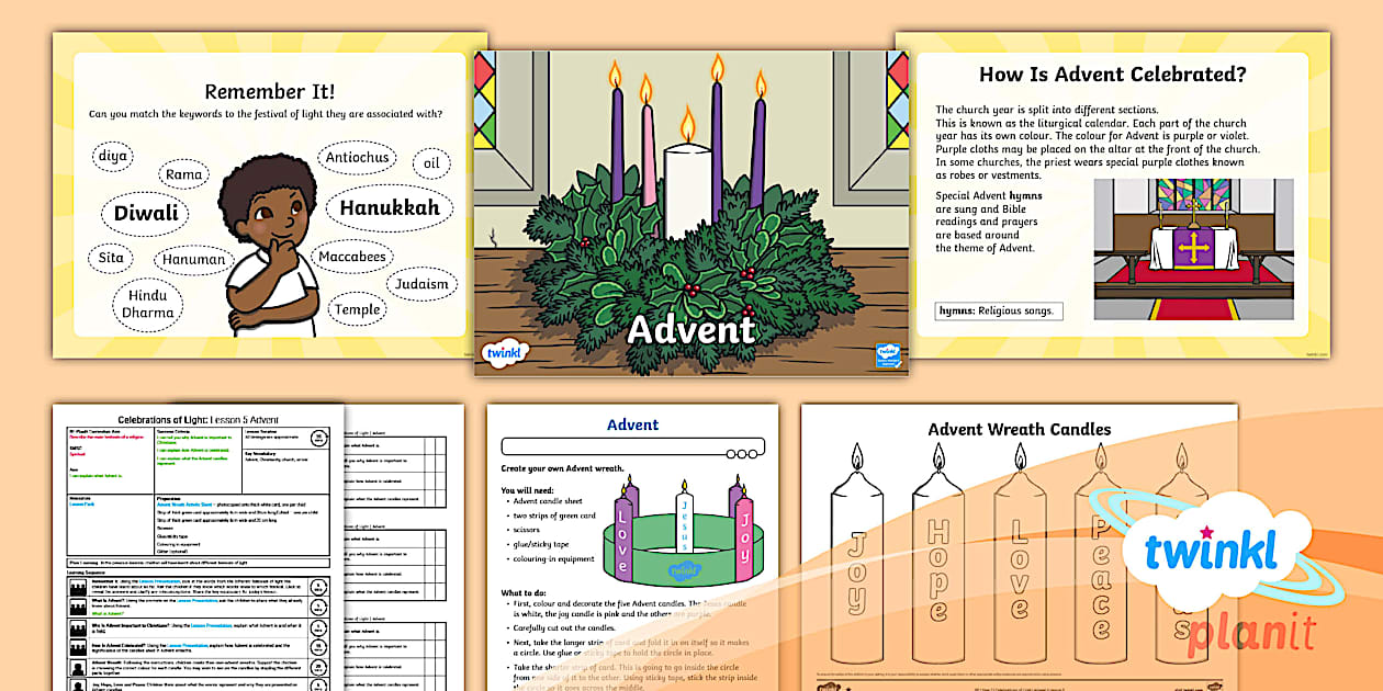 RE: Celebrations of Light: Advent Year 2 Lesson - Twinkl