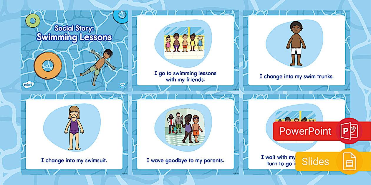 Social Story: Swimming Lessons: PowerPoint & Google Slides