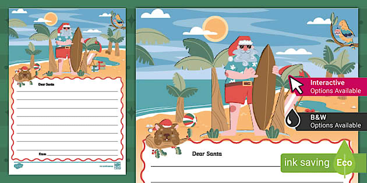 TAS Letter to Santa Writing Template (teacher made) - Twinkl