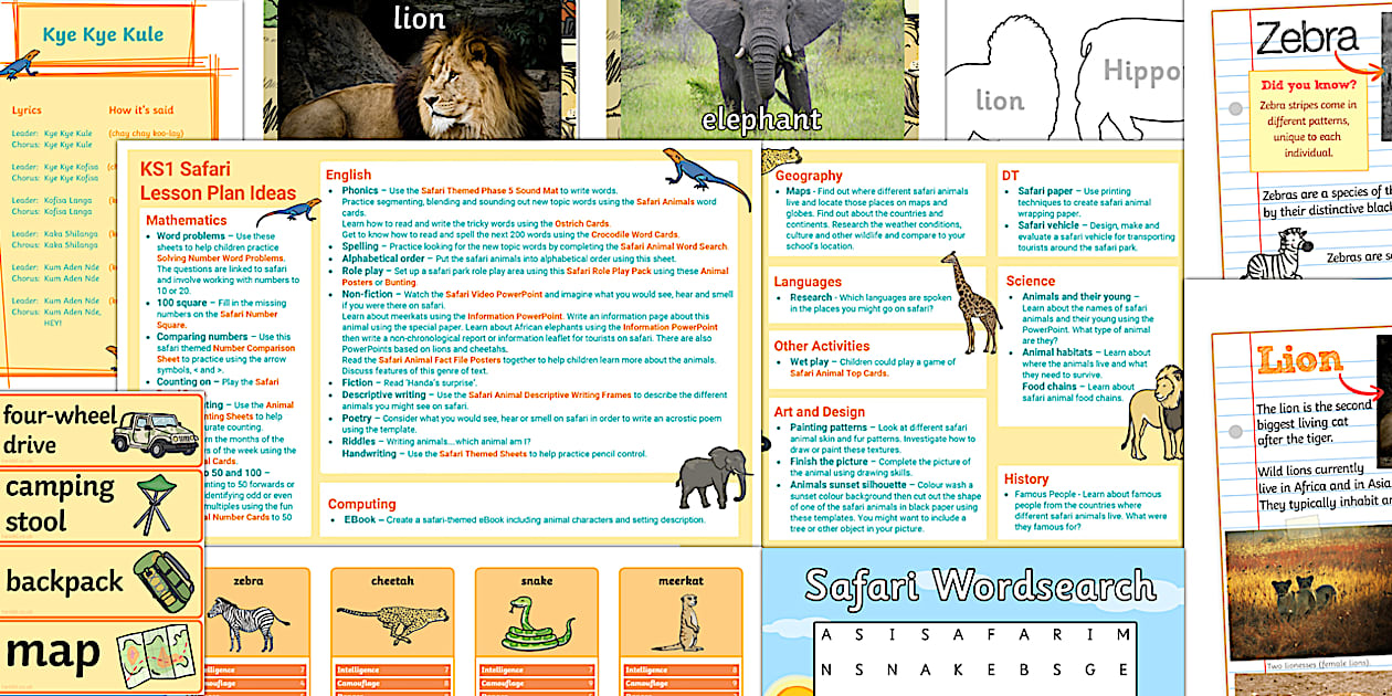Safari KS1 Lesson Plan Ideas and Resource Pack - Twinkl