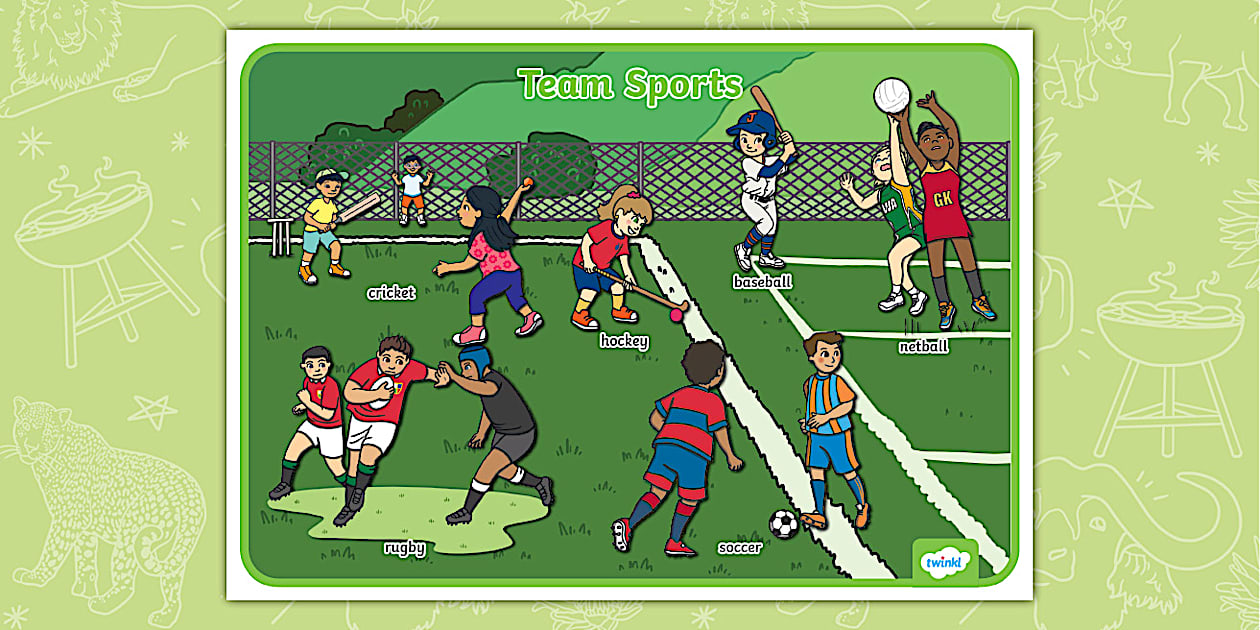 Word Mat: Team Sports (teacher made) - Twinkl