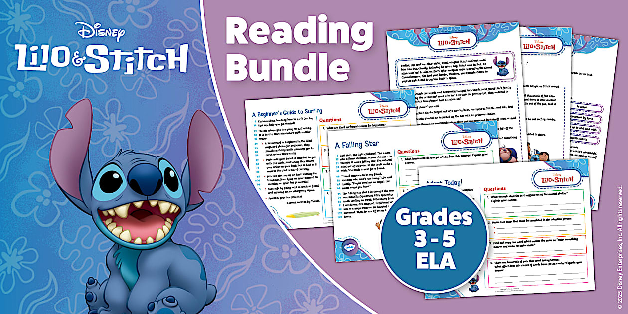 Lilo & Stitch: Reading Activity Pack for 3rd-5th Grade