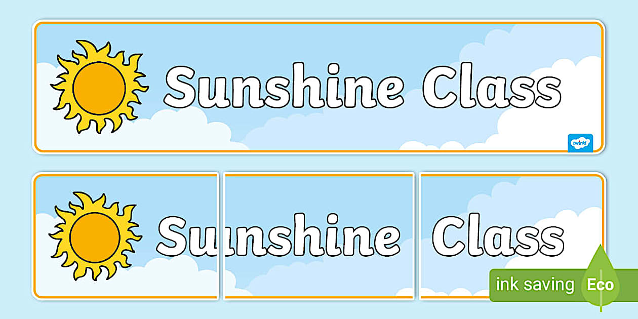 Sunshine Themed Classroom Display Banner (teacher made)