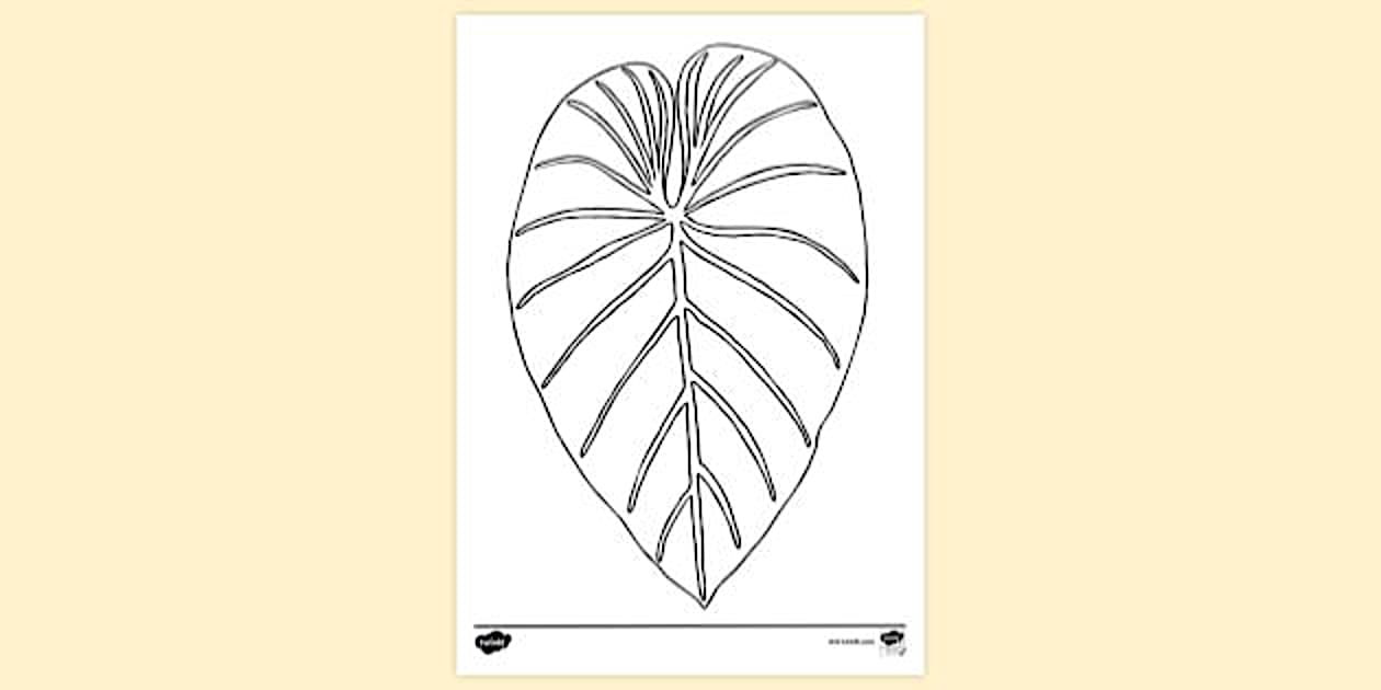 Leaf Colouring Page to Print | Colouring Sheets - Twinkl