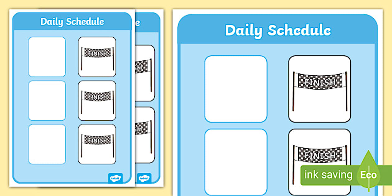 Editable Classroom Visual Activity Schedule Schedule with Finished Strip