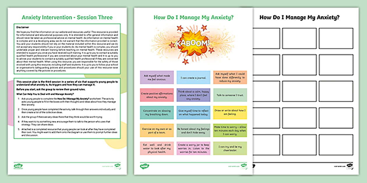 Anxiety Intervention Session Three (teacher made) - Twinkl