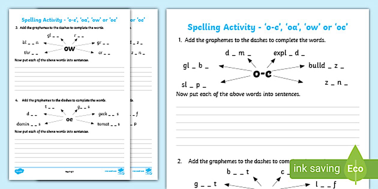 Spelling Activity (teacher made) - Twinkl