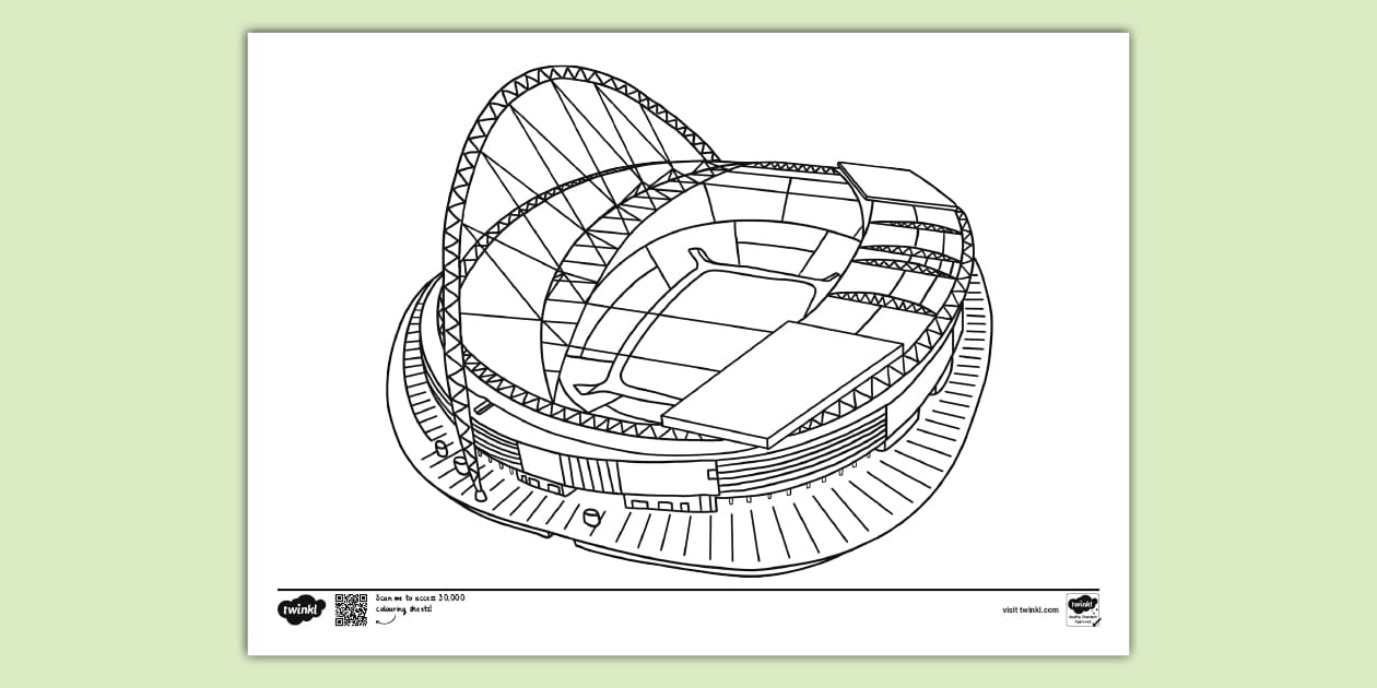 Wembley Stadium Colouring Sheet | Colouring | Twinkl