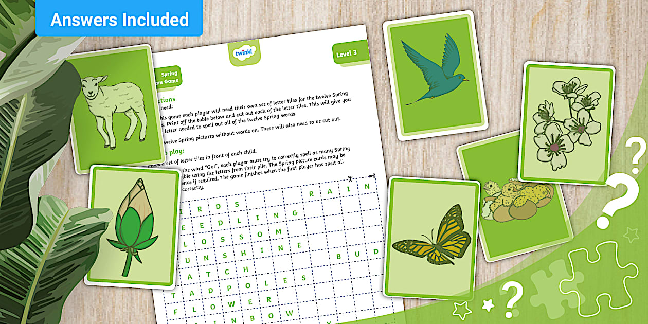 Spring Anagram Game - L3 - Twinkl - Kids Puzzles - Twinkl