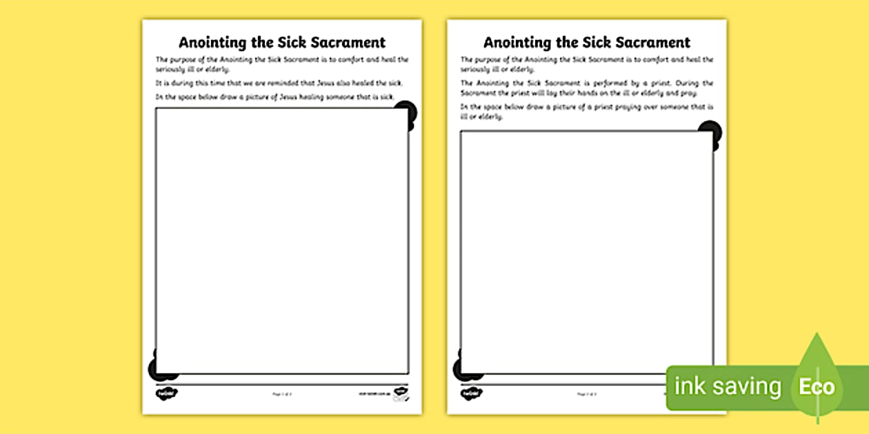 Anointing the Sick Sacrament Worksheets (teacher made)