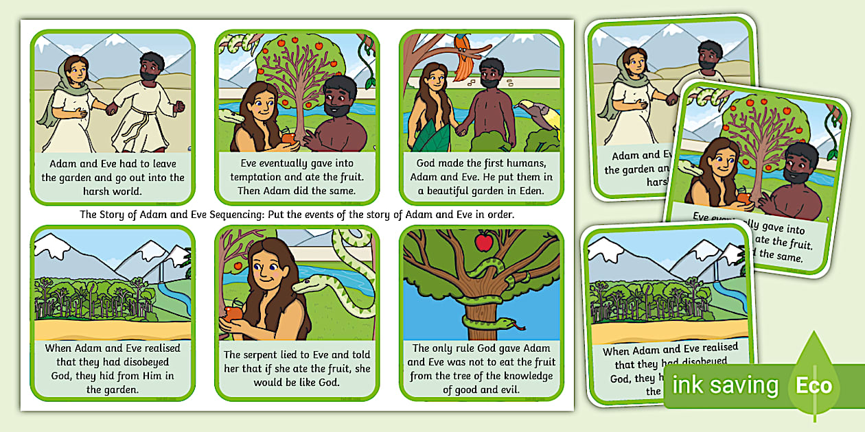 Adam and Eve Sequencing Cards (teacher made) - Twinkl