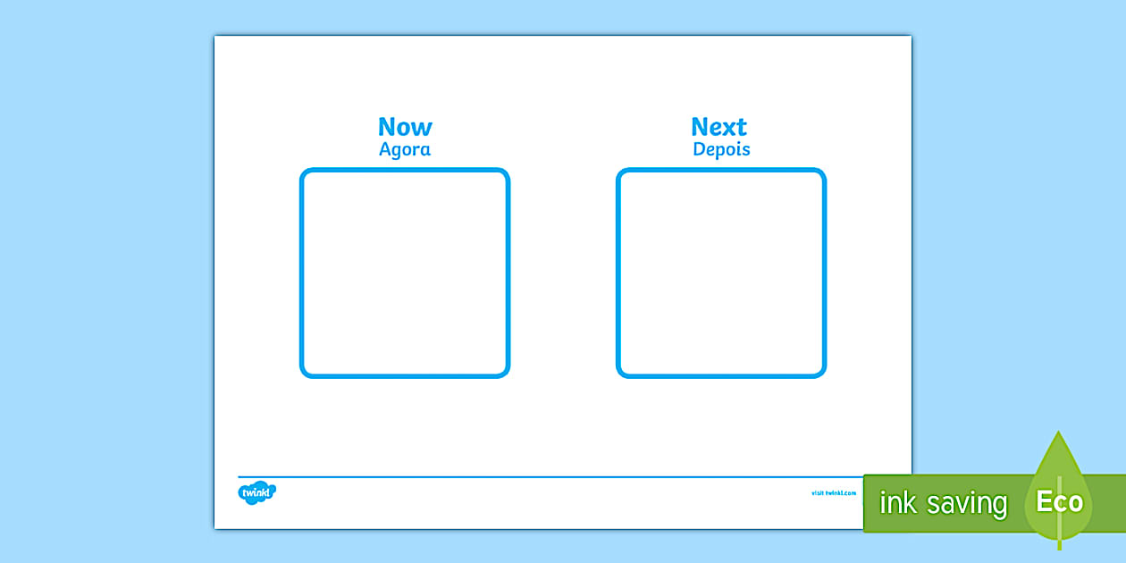 Now, Next Visual Aid English/Portuguese - Now Next Visual Aid