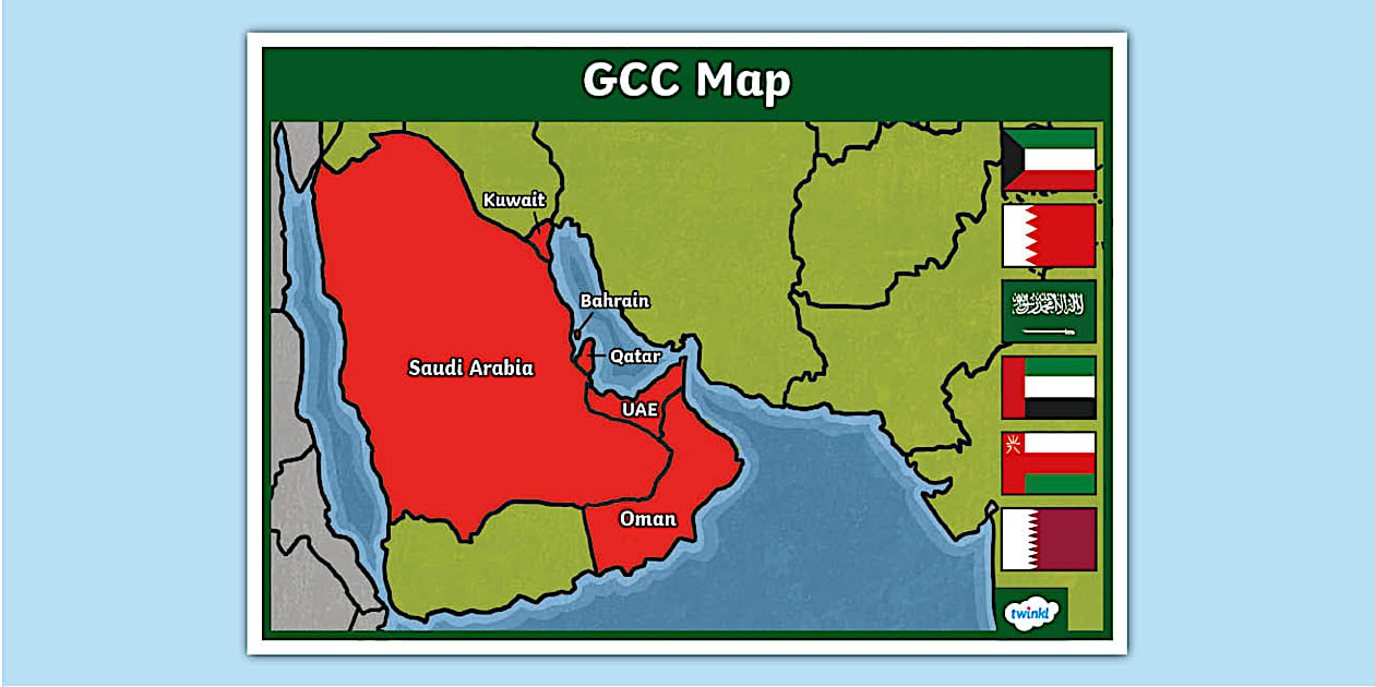 GCC Map A4 Display Poster (Teacher-Made) - Twinkl