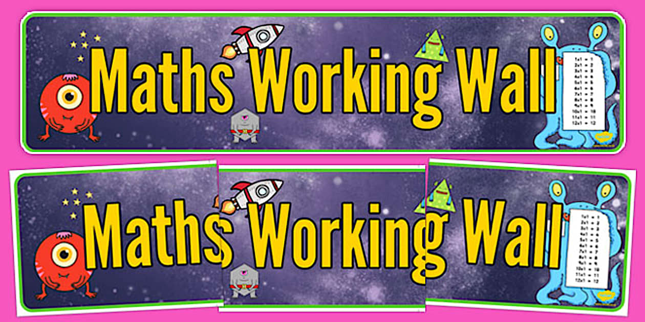 Dyslexic Space Themed Maths Working Wall Display Banner