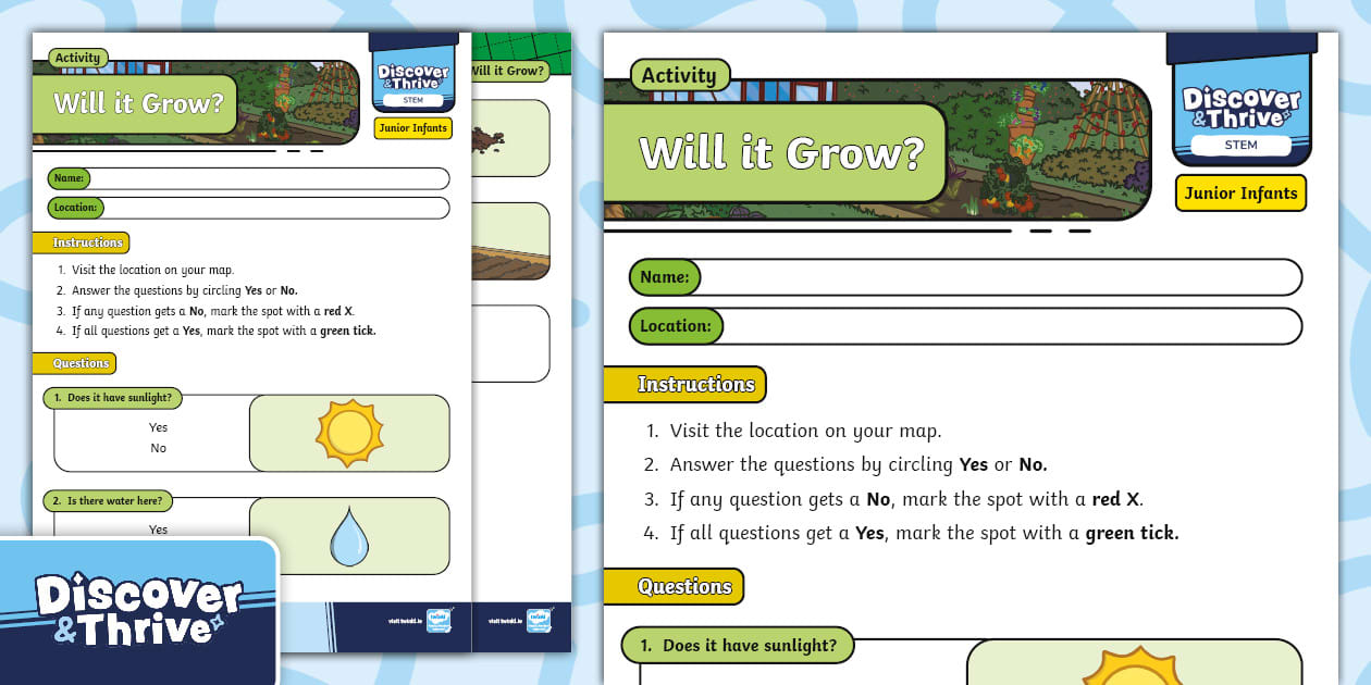 STEM Plant Survival Will It Grow Activity Junior Infants