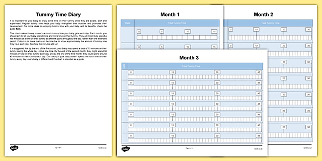 Tummy Time Resources | Printable Diary | Twinkl - Twinkl