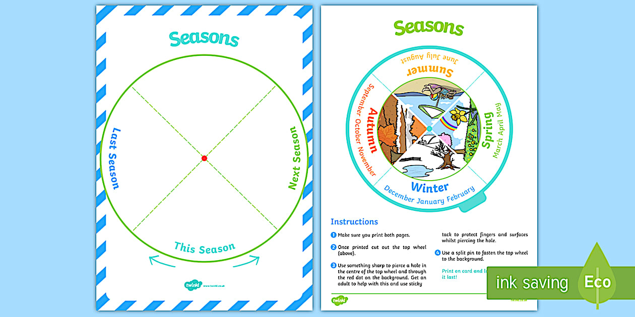 Seasons Sequencing Wheel Display Calendar (teacher made)