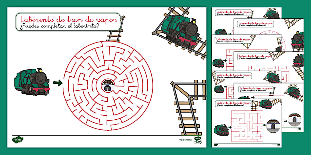 Ficha de actividad: Laberinto - Tren de vapor - Twinkl