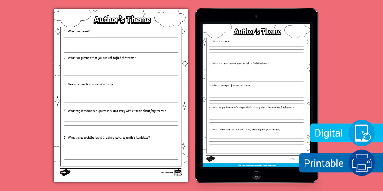 Author's Theme Quick Quiz for 3rd-5th Grade (teacher made)