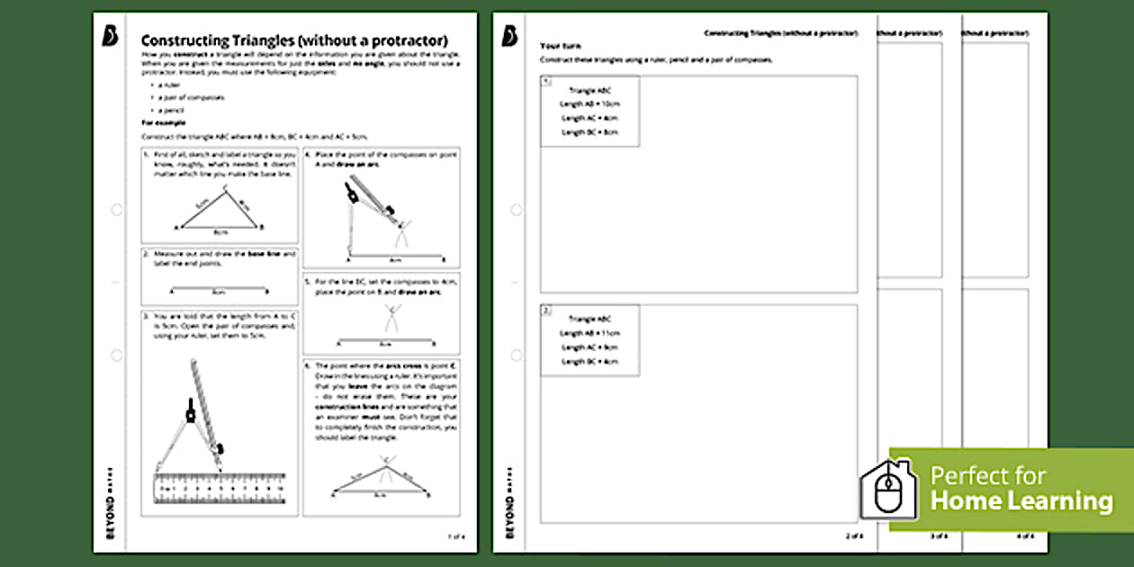 👉 Constructing Triangles Worksheet | KS3 Maths | Beyond