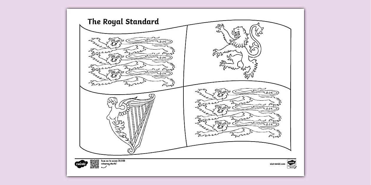 The Royal Standard Colouring Sheet - Twinkl