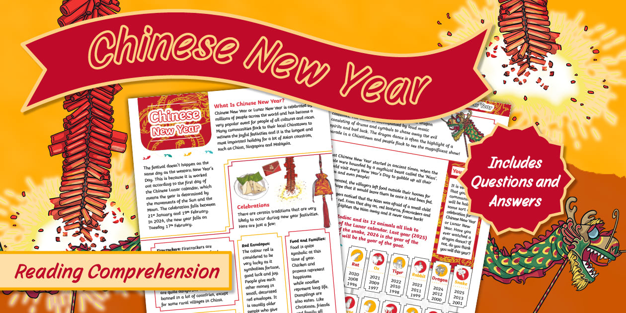 Chinese New Year Reading Comprehension KS2 Resource - Twinkl
