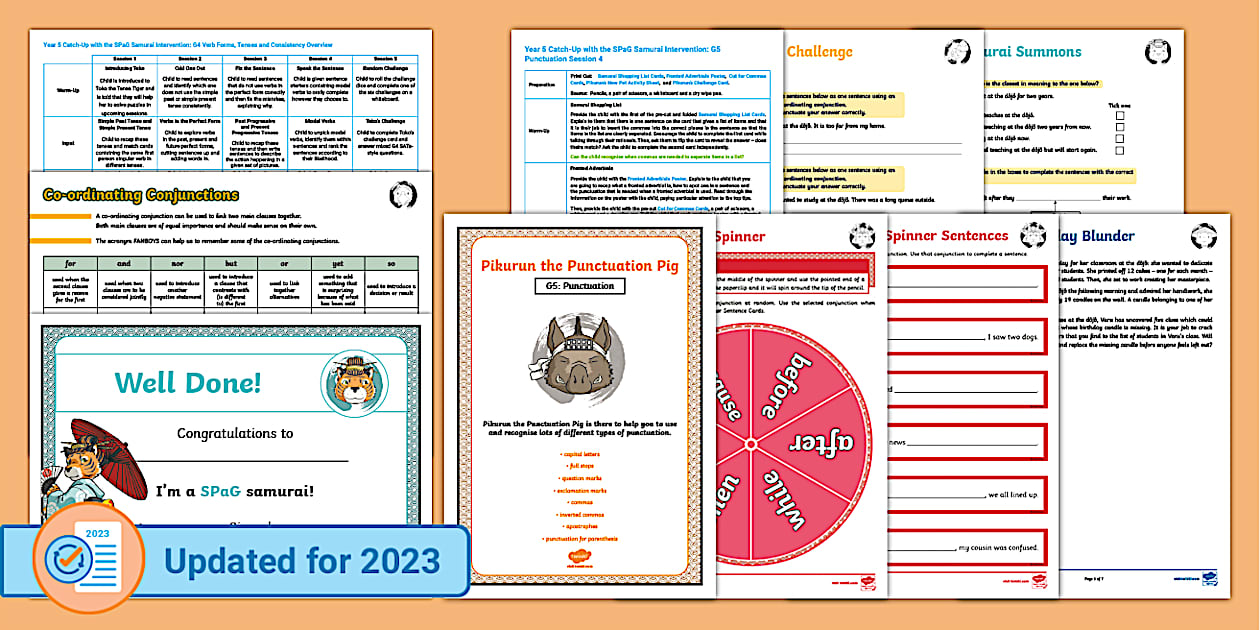 Year 5 Catch-Up with the SPaG Samurai Intervention Taster Pack