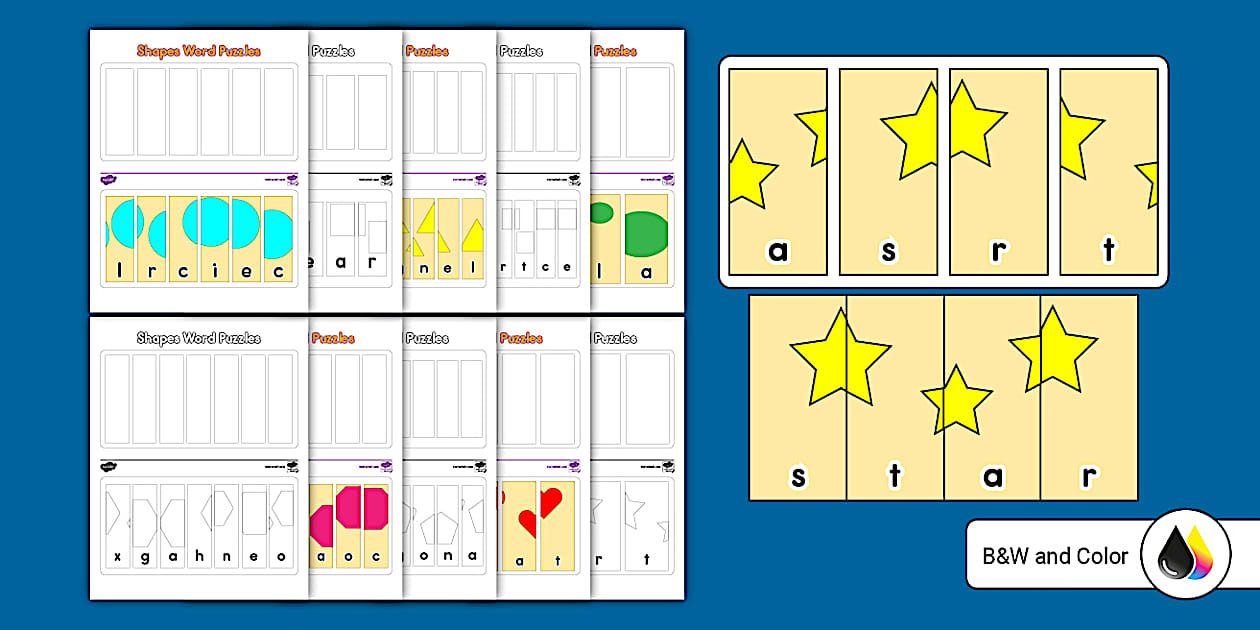 Shapes Word Puzzles (teacher made) - Twinkl