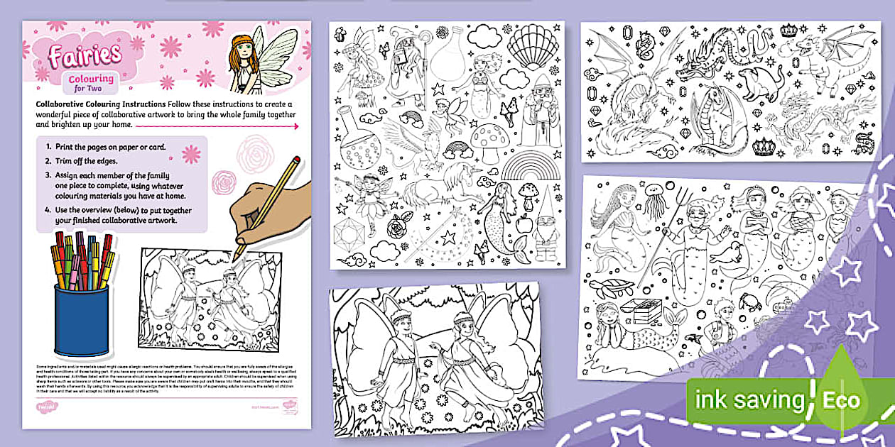 Fantasy Family Collaborative Colouring Pack (Ages 5 - 7)
