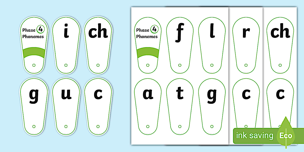 Phase 4 Phonics Phoneme Fans - Kindergarten - KS1 - Twinkl
