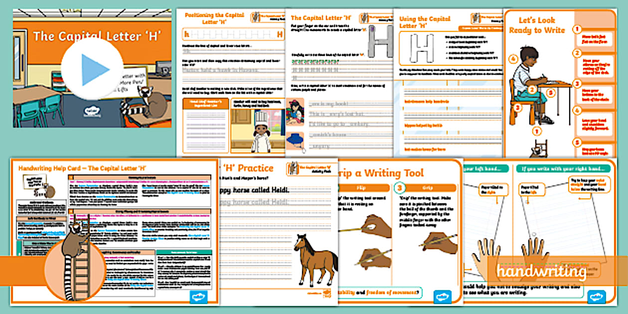 Twinkl Handwriting: The Capital Letter 'H' EYFS/KS1 Activity Pack